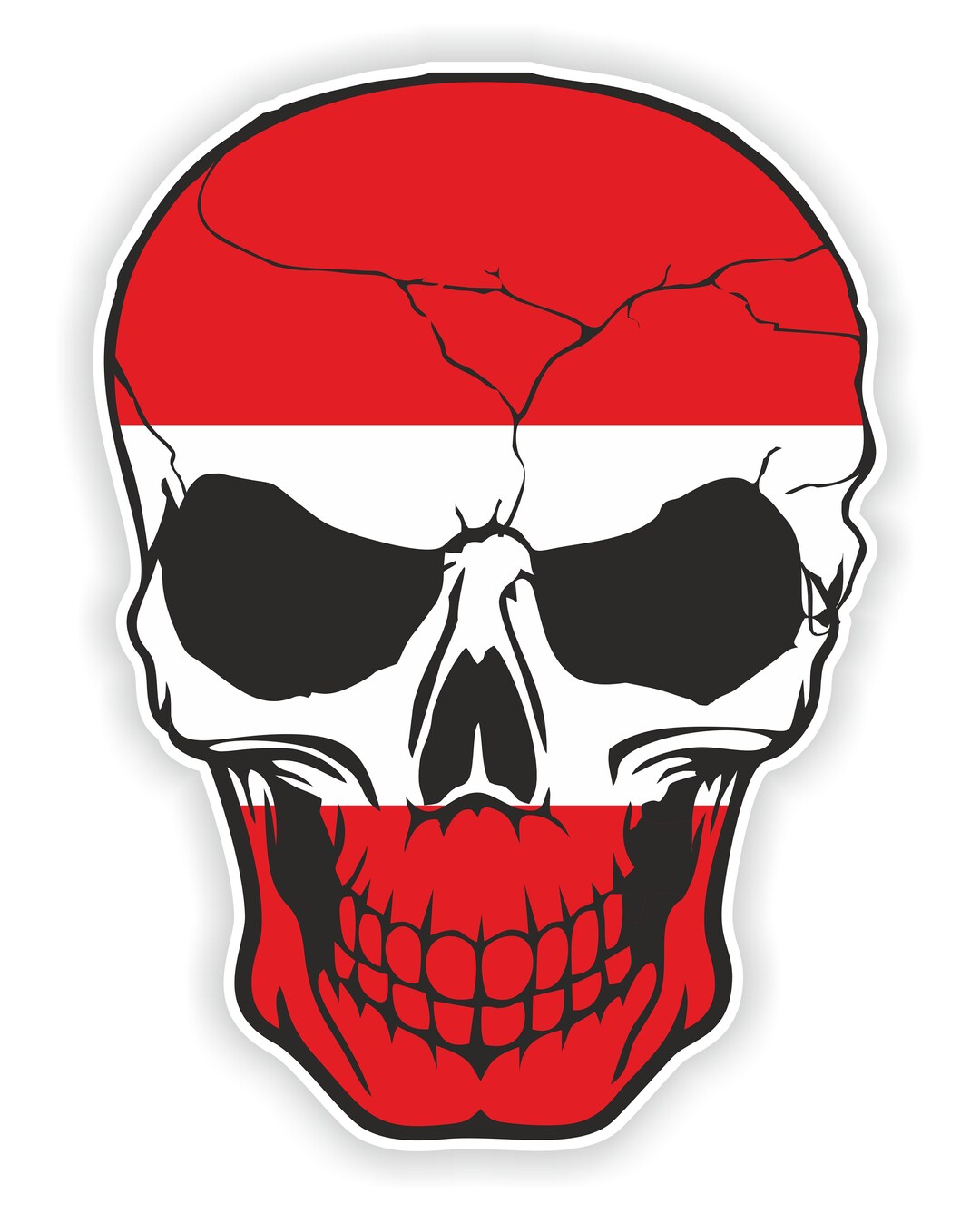 Austria Skull Sticker With Flag for Laptop Book Fridge Guitar Motorcycle Helmet Toolbox Door PC ...