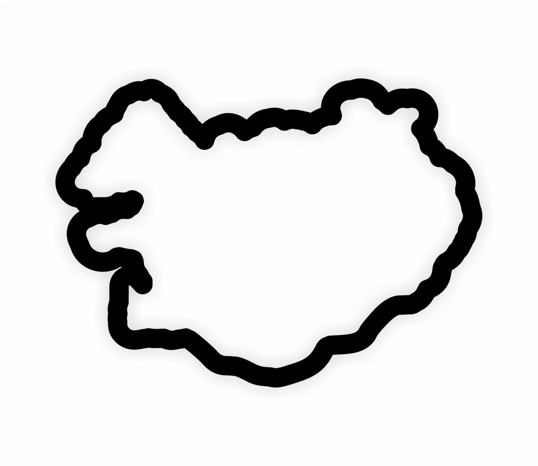 Iceland Map Flag Outline Sticker For Laptop Book Fridge Guitar