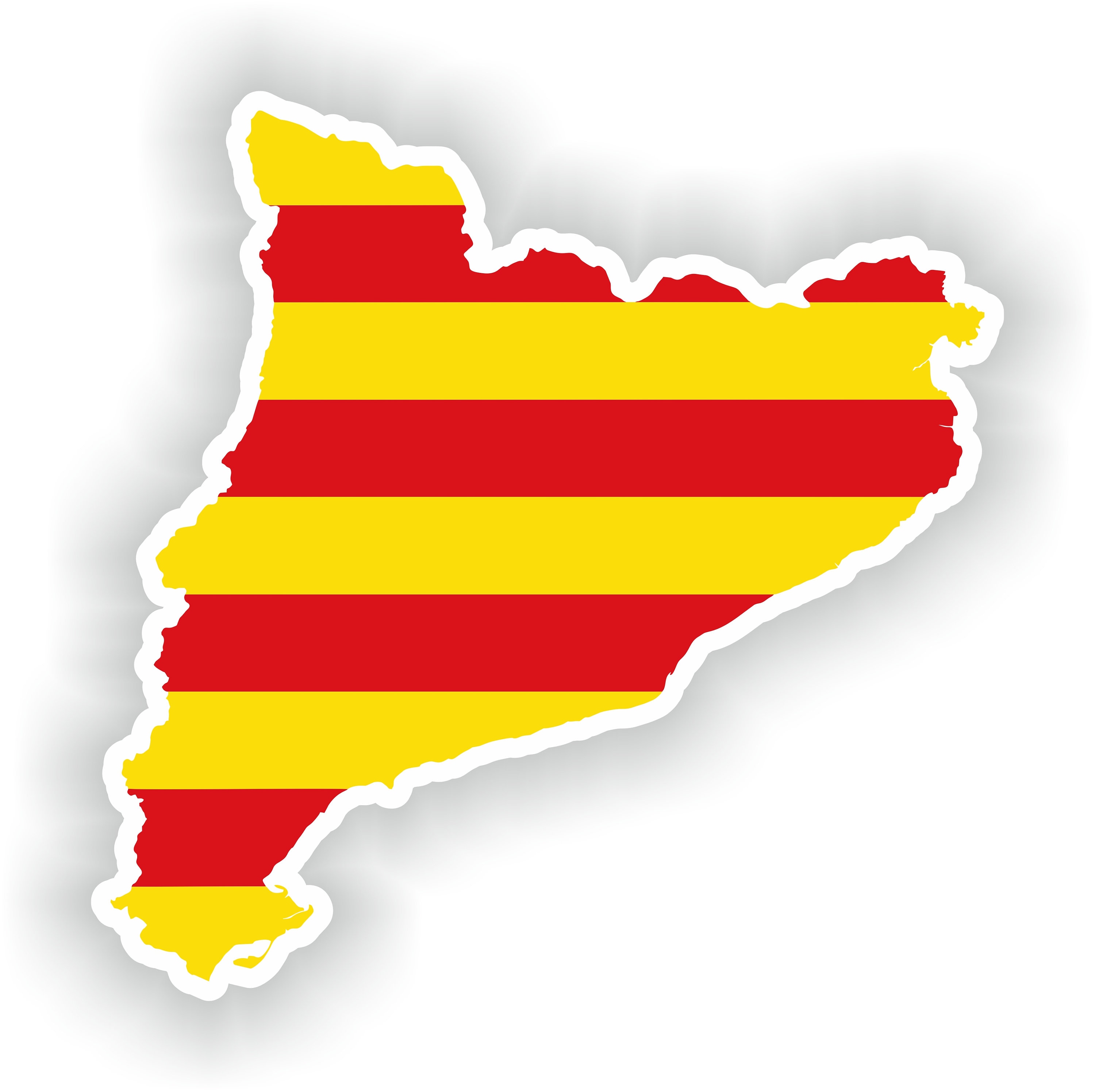 Catalonia Map Flag Silhouette Sticker for Laptop Book Fridge Guitar ...