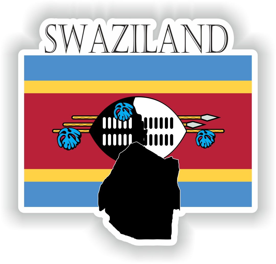 Swaziland Sticker Flag MF for Laptop Book Fridge Guitar Motorcycle ...