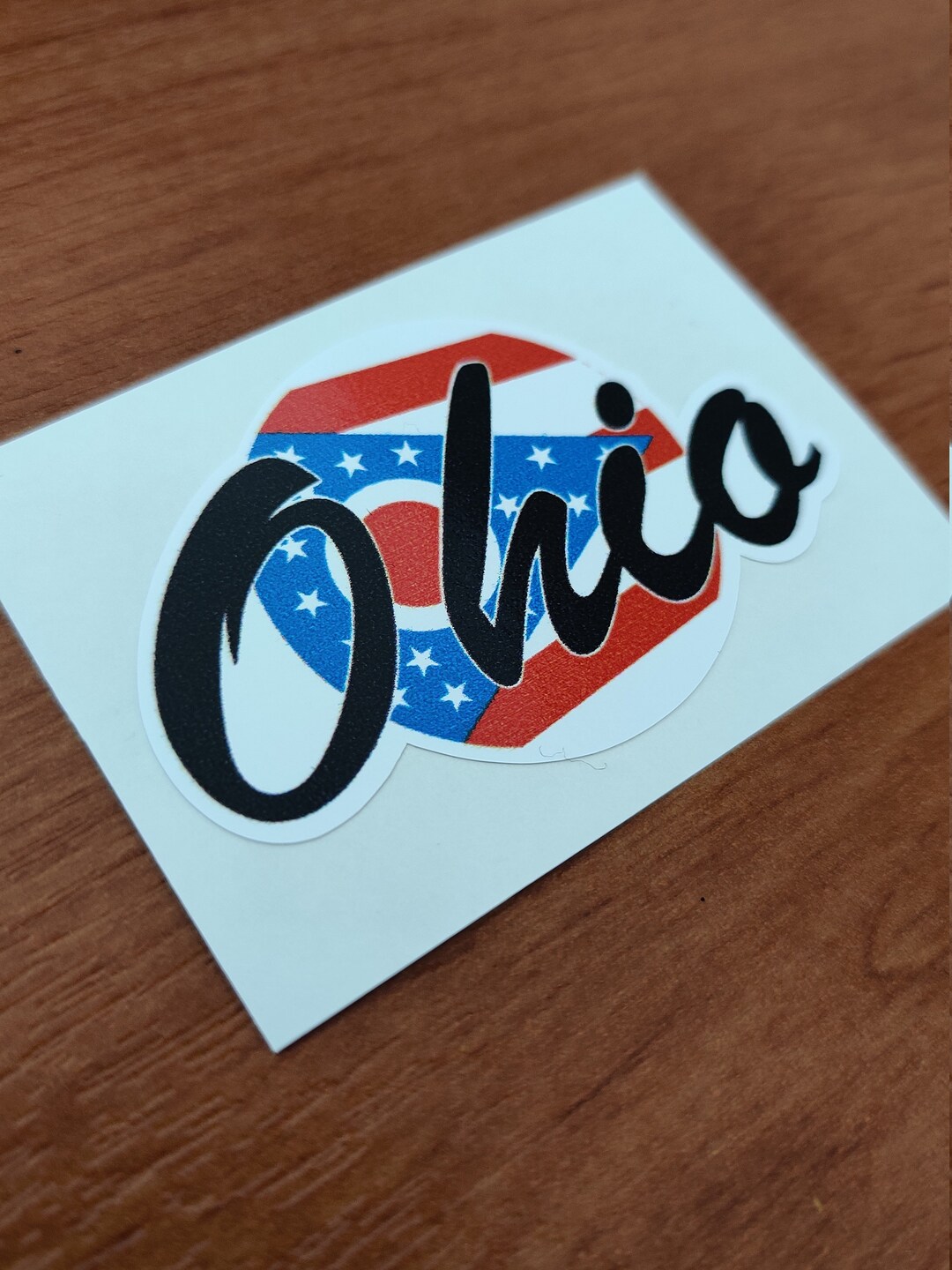 Ohio USA Round Flag Sticker for Laptop Book Fridge Guitar Motorcycle ...