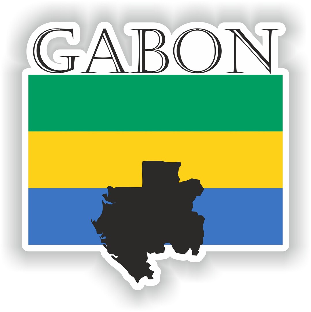 Gabon Sticker Flag MF for Laptop Book Fridge Guitar Motorcycle Helmet ...