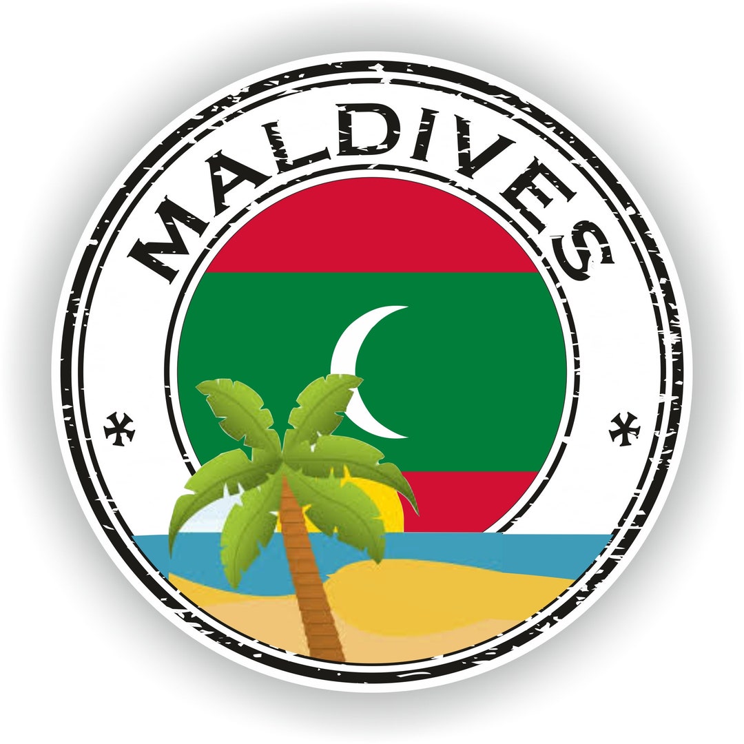 Maldives Seal Sticker Round Flag for Laptop Book Fridge Guitar ...