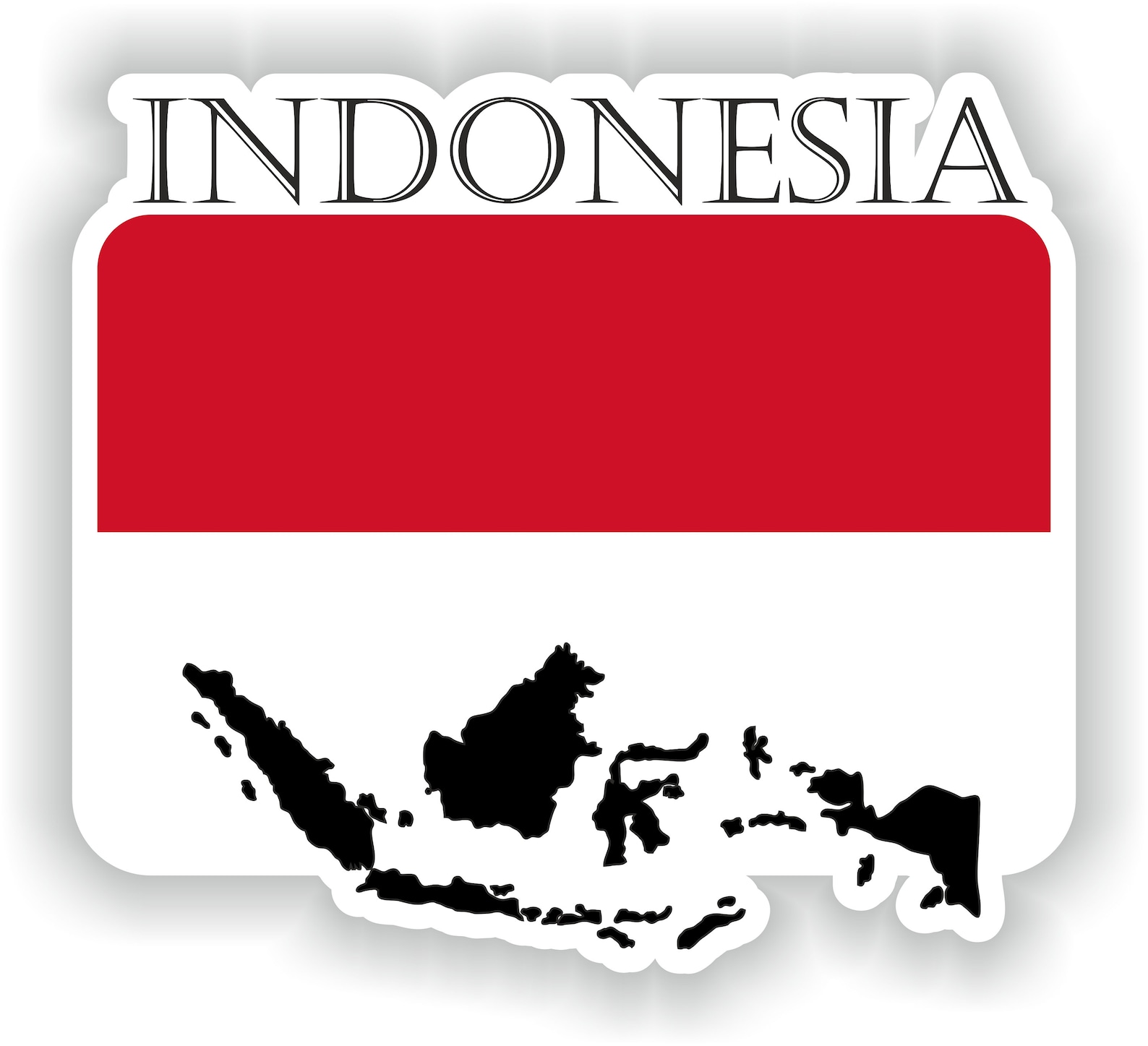 Indonesia Sticker Flag MF for Laptop Book Fridge Guitar Motorcycle ...
