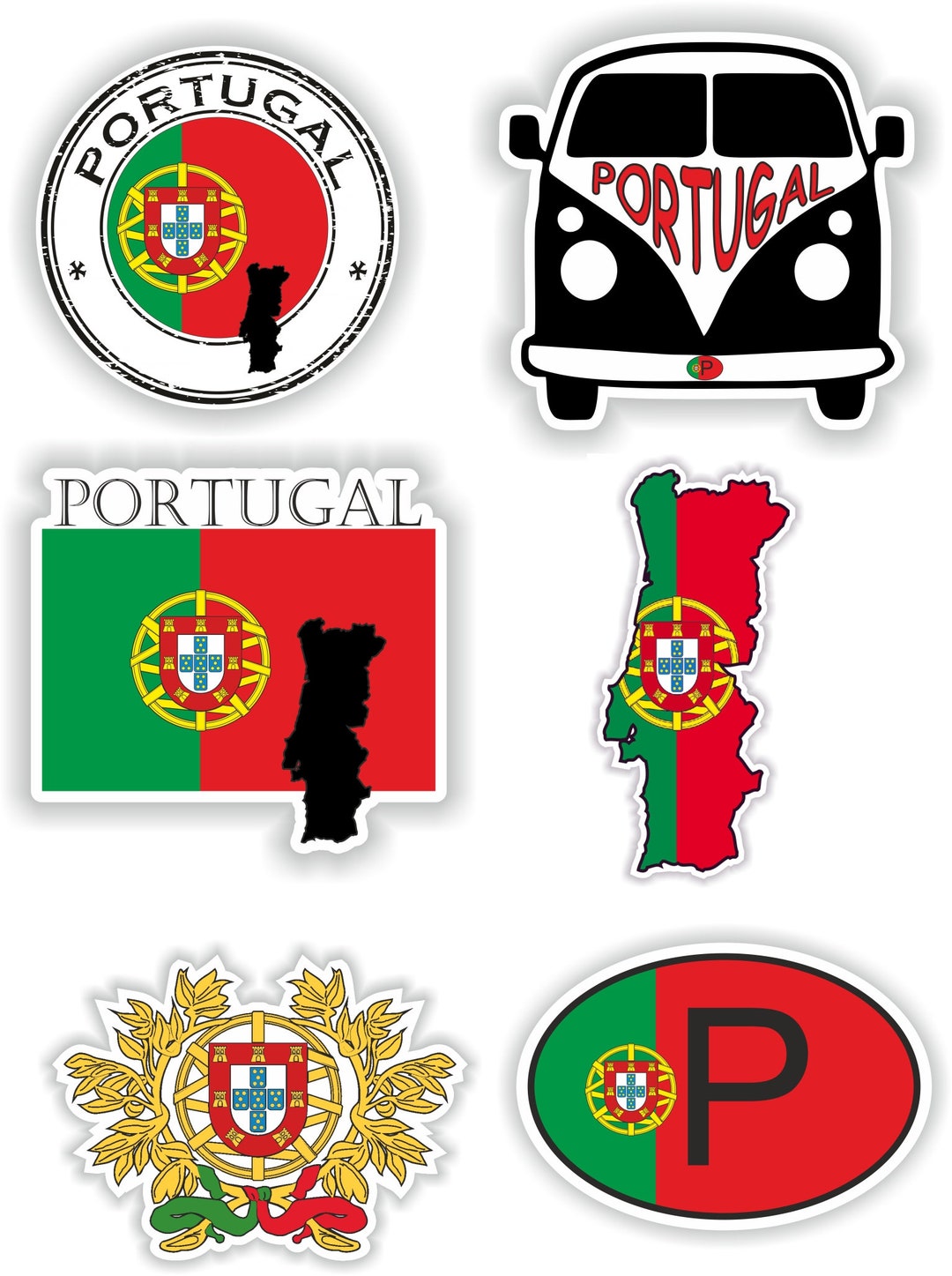 Portugal Set Of Stickers For Laptop Book Water Bottle Fridge Guitar