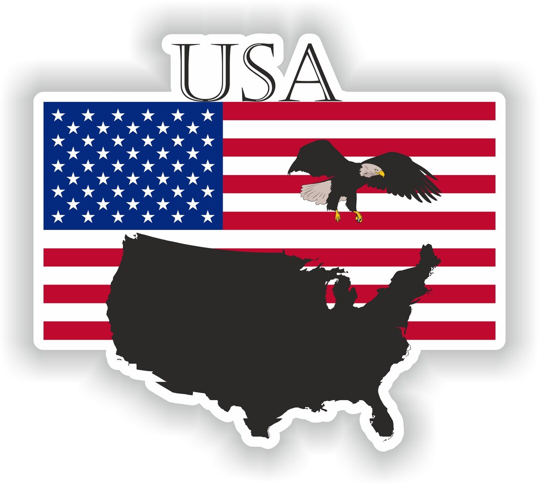 United States USA Sticker Flag MF for Laptop Book Fridge Guitar ...
