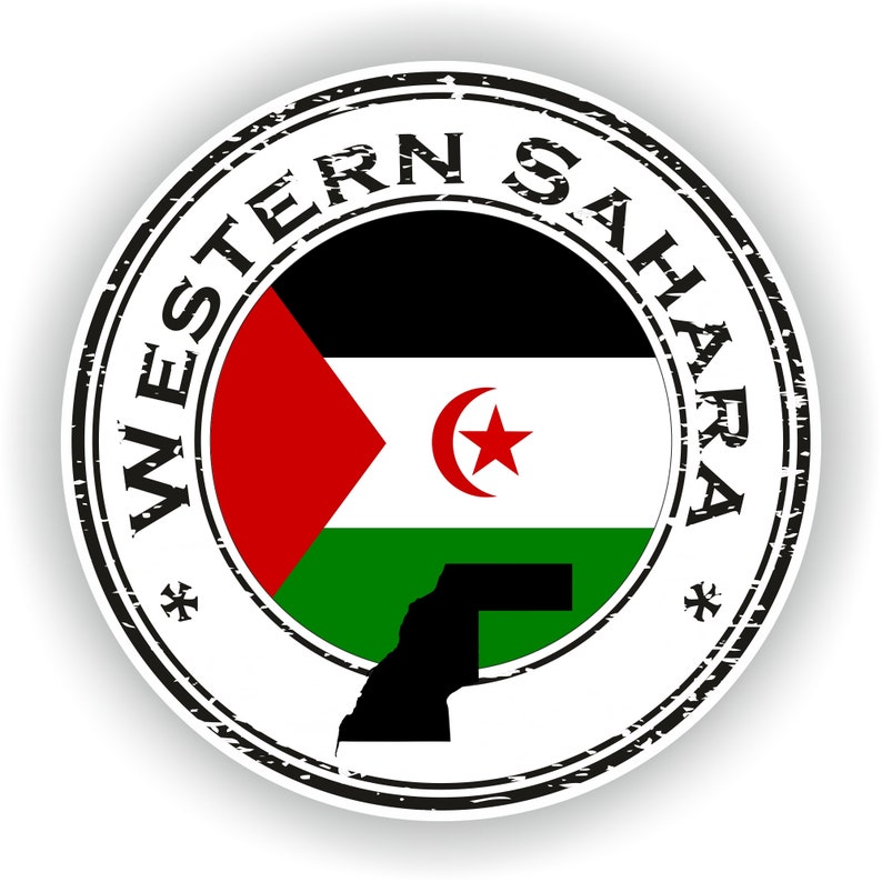 Western Sahara Seal Sticker Round Flag For Laptop Book Fridge Guitar