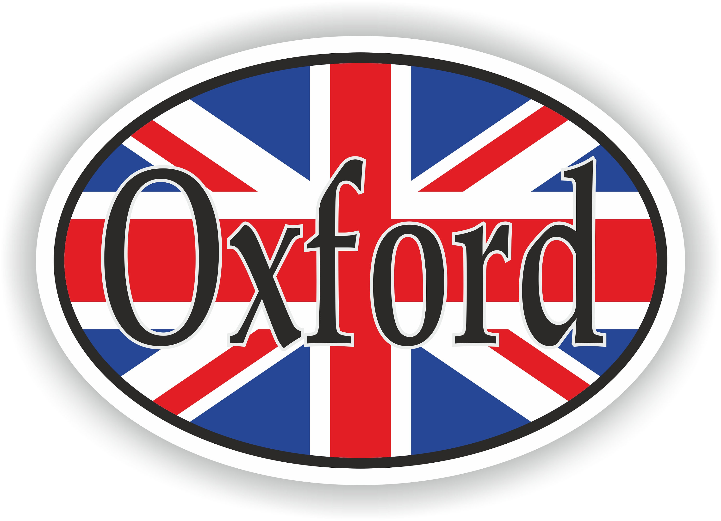 Oxford United Kingdom UK City Country Code Oval Sticker With Flag for ...