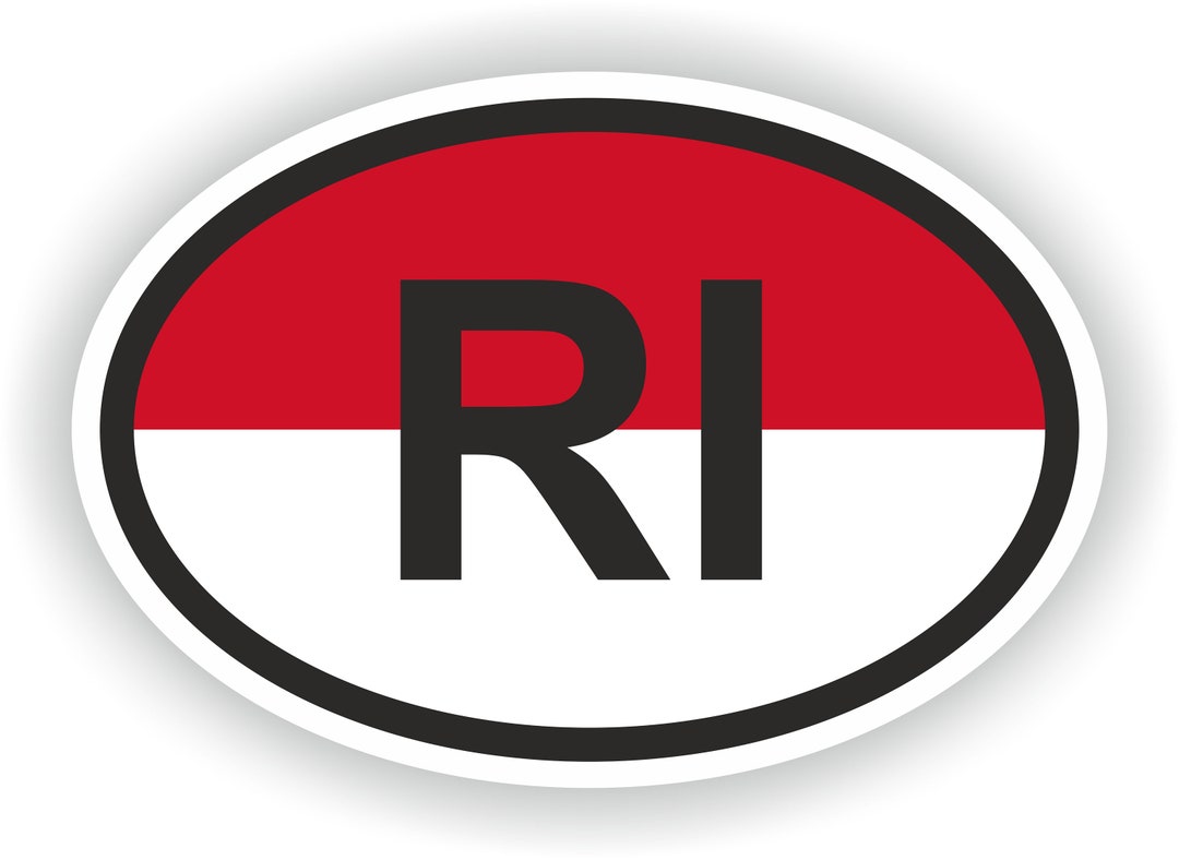 INDONESIA Country Code Oval Sticker With Flag for Bumper Laptop Book ...