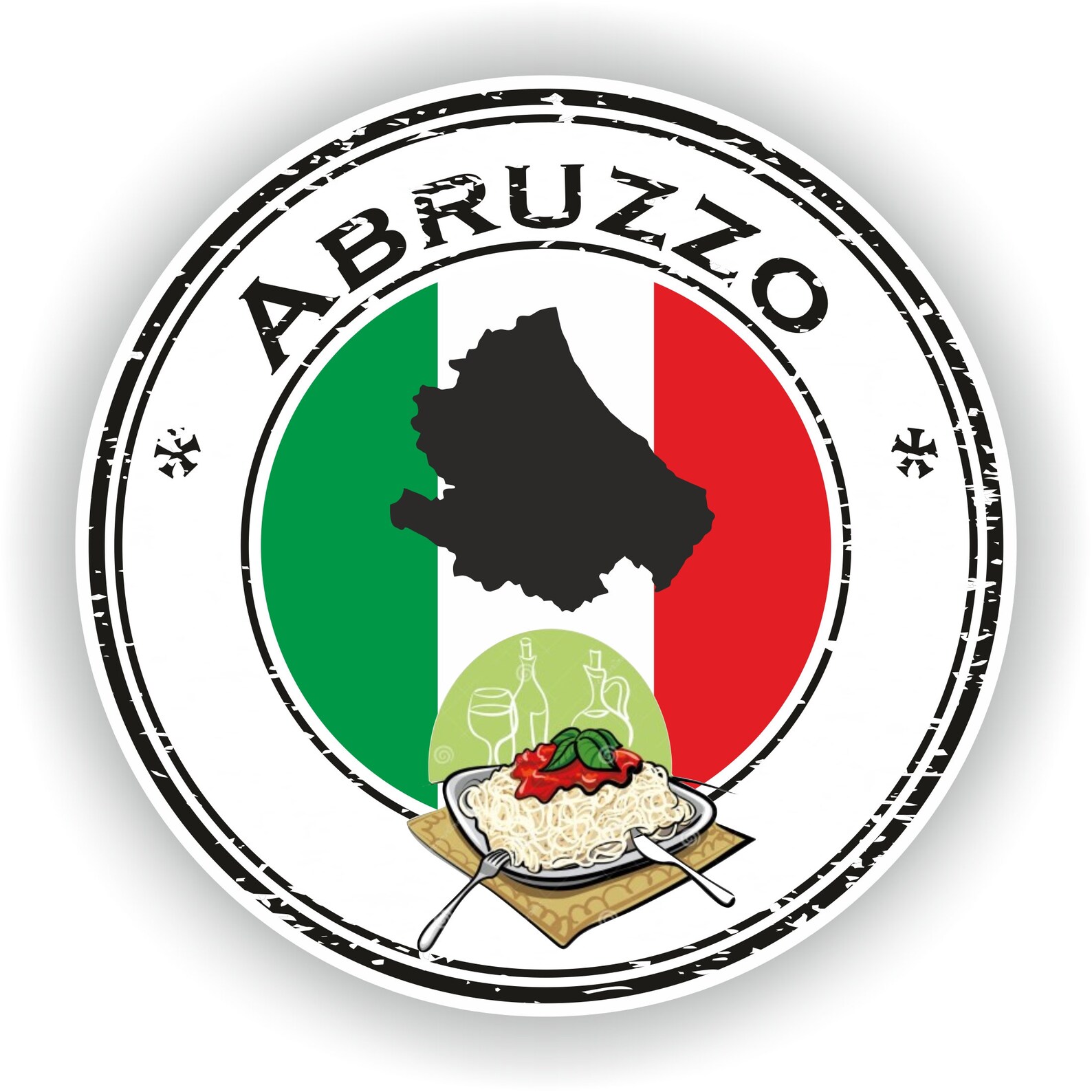 Abruzzo Italy Seal Sticker Round Flag for Laptop Book Fridge Guitar ...