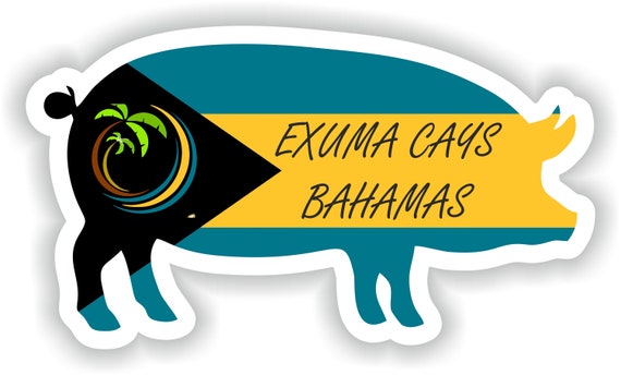 Exuma Cays Bahamas Pig Sticker Flag for Laptop Book Fridge | Etsy