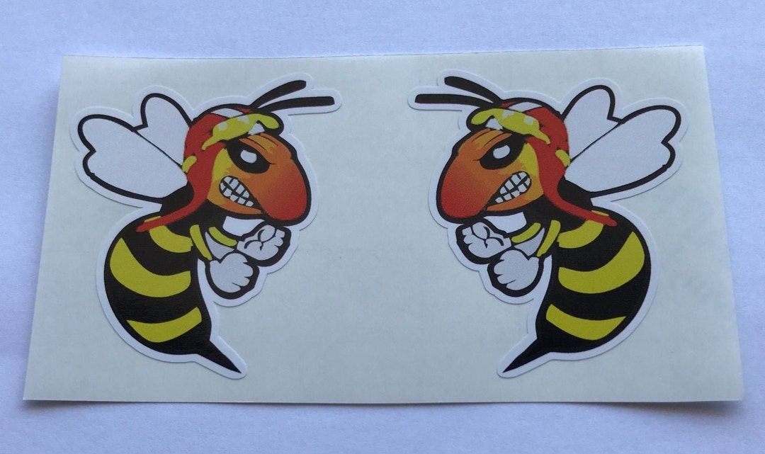 Angry Wasp 2x Stickers for Bumper Car Van Truck Motorcycle Helmet ...