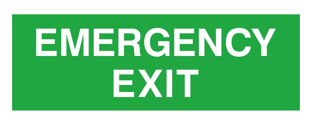 Emergency Exit Safety Warning Sticker for Bumper Car Laptop Book ...