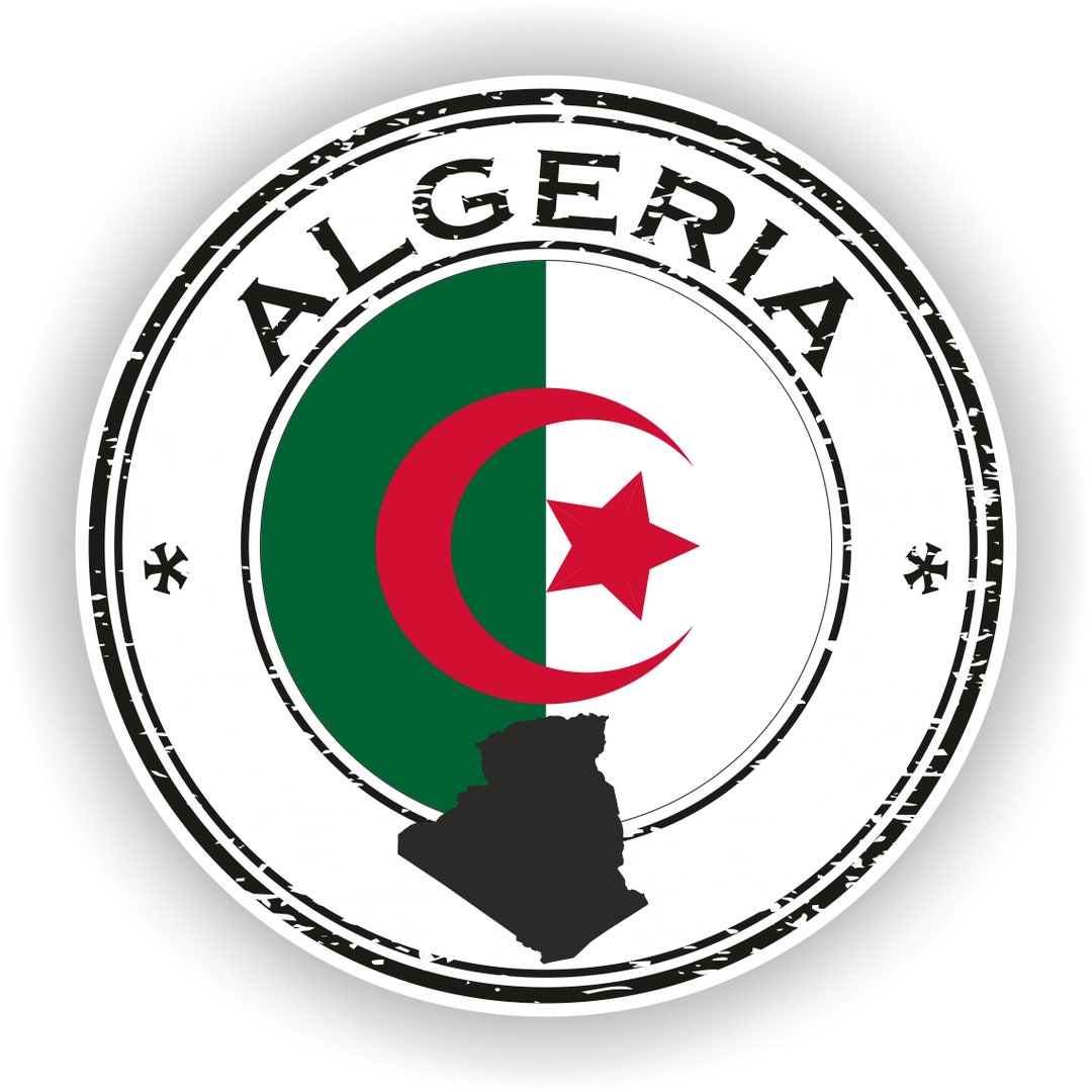 Algeria Seal Sticker Round Flag for Laptop Book Fridge Guitar ...