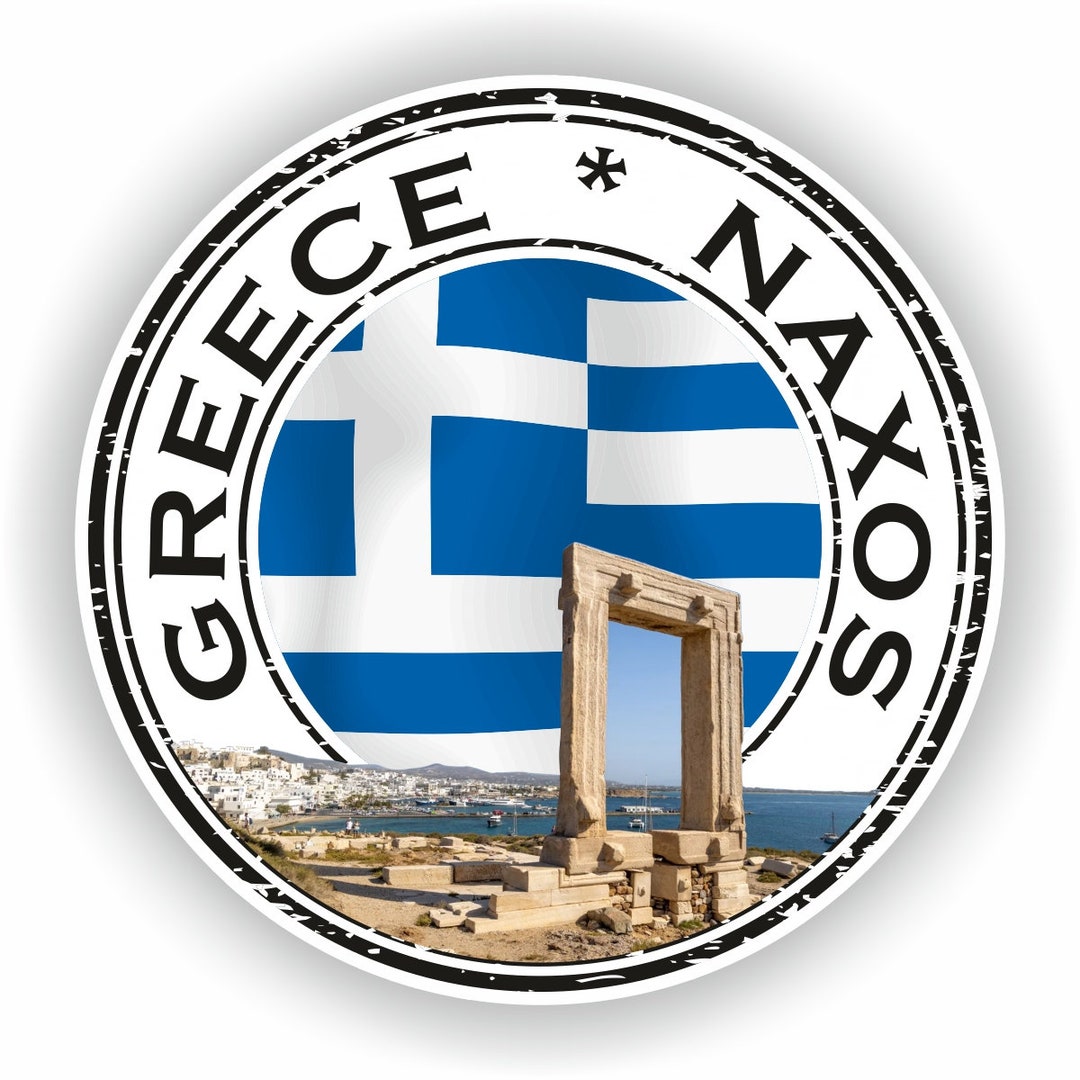 Greece Naxos Island Seal Sticker Round Flag for Laptop Book Fridge ...