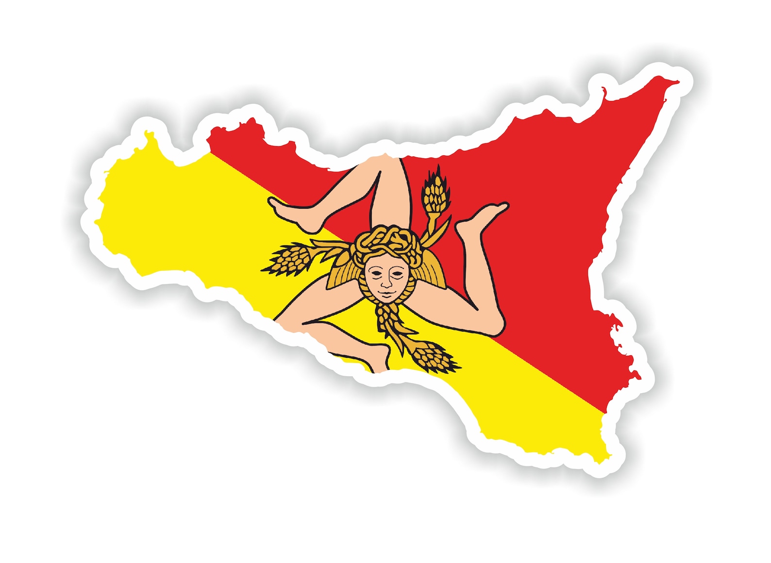 Sicilia Sicily Italy Map Sticker Flag for Laptop Book Fridge Guitar ...