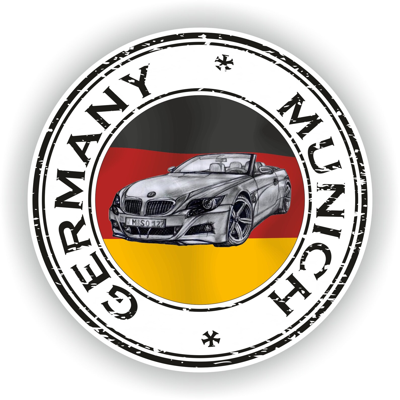 Germany Munich Seal Sticker Round Flag for Laptop Book Fridge Guitar ...