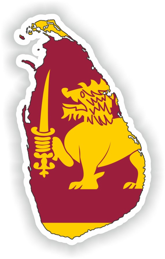 Sri Lanka Map Flag Silhouette Sticker For Laptop Book Fridge Etsy