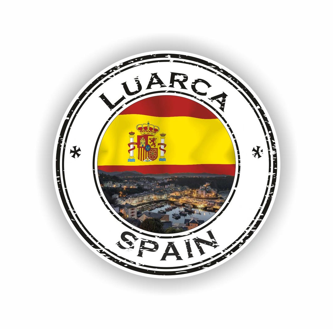 Luarca Spain Seal Sticker Round Flag for Laptop Book Fridge Guitar ...