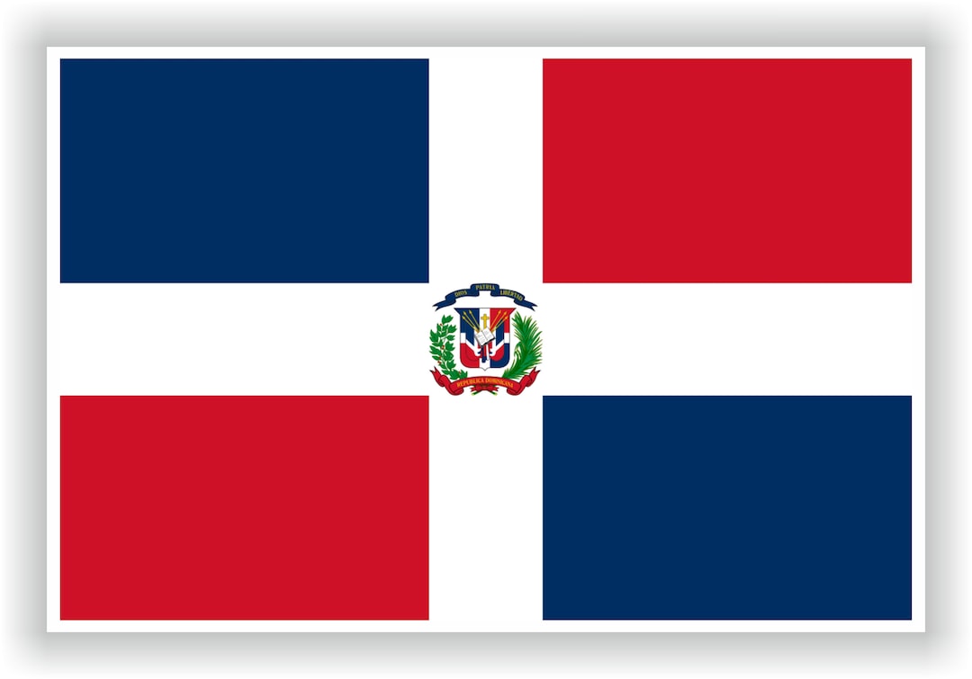 Dominican Republic Flag Sticker for Laptop Book Fridge Guitar ...