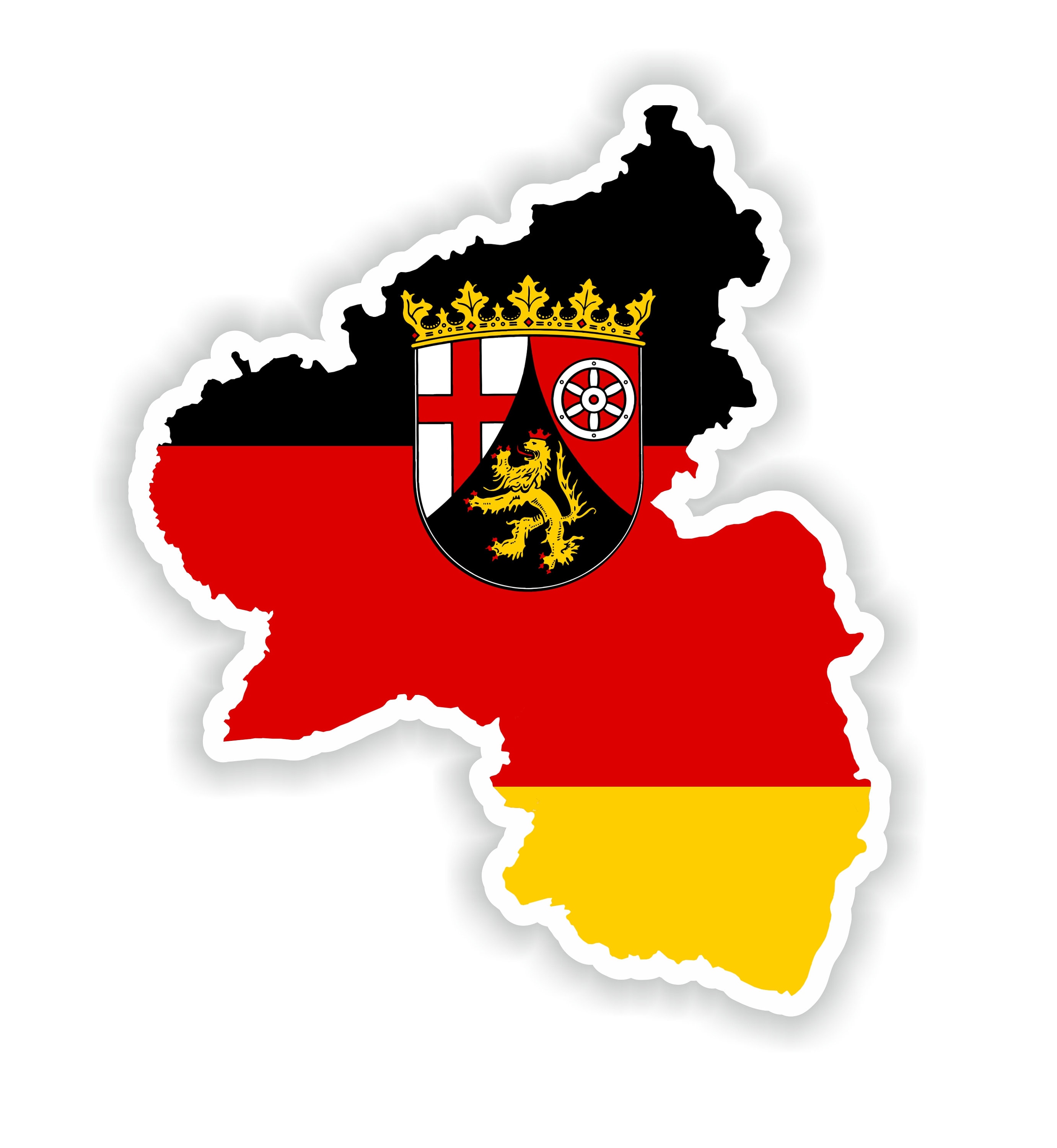 Rhineland-palatinate Germany Map Sticker Flag for Laptop Book Fridge ...