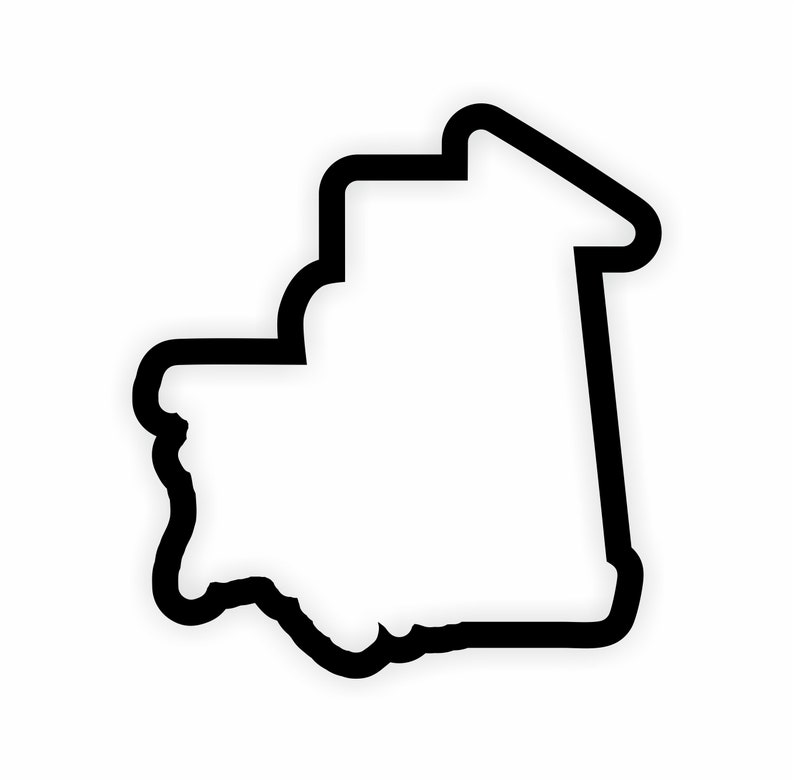 Mauritania Map Flag Outline Sticker for Laptop Book Fridge Guitar ...
