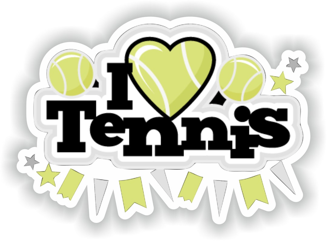 I Love Tennis Sticker for Bumper Car Van Truck Motorcycle Helmet ...