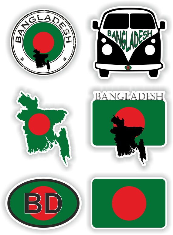 Bangladesh Set of Stickers for Laptop Book Water Bottle Fridge | Etsy