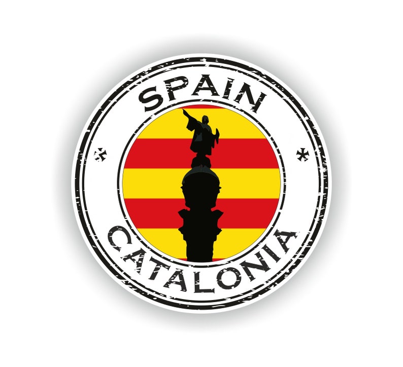 Spain Catalonia Seal Sticker Round Flag #02 for Laptop Book Fridge ...