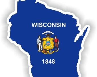Wisconsin Map Sticker - Etsy