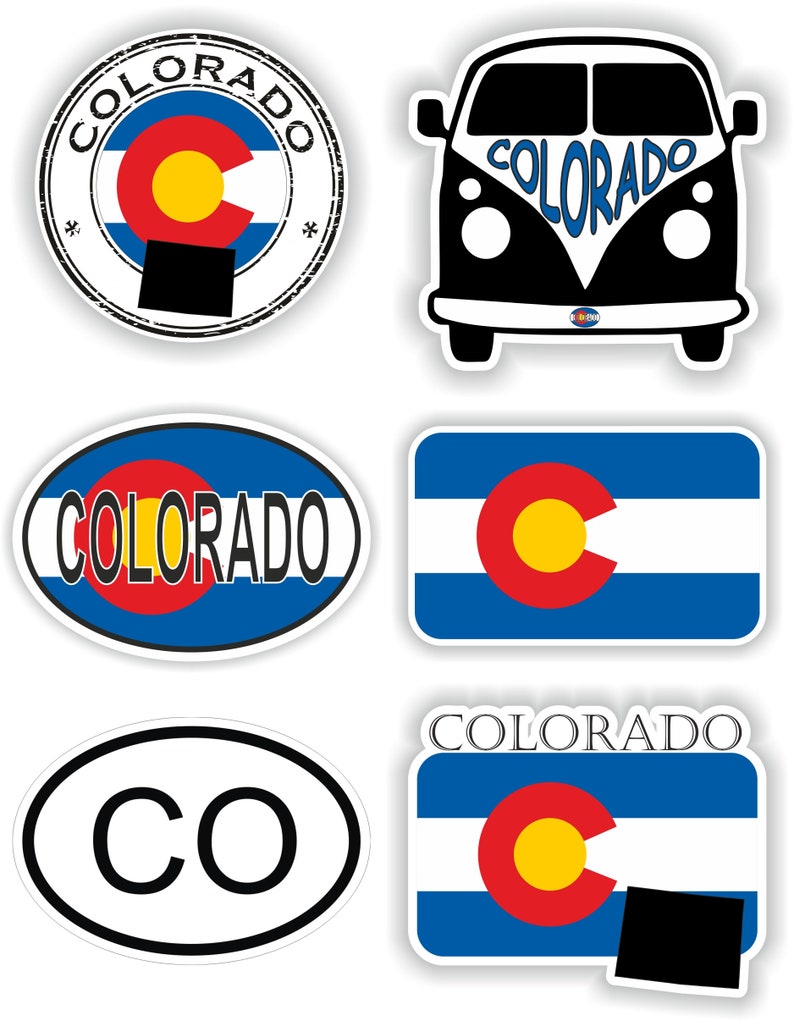 Colorado Set of Stickers for Laptop Book Water Bottle Fridge Guitar ...
