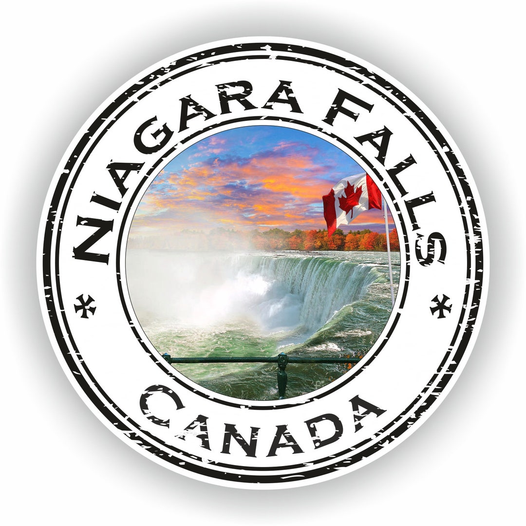 Niagara Falls Canada Seal Sticker Round Flag for Laptop Book Fridge ...
