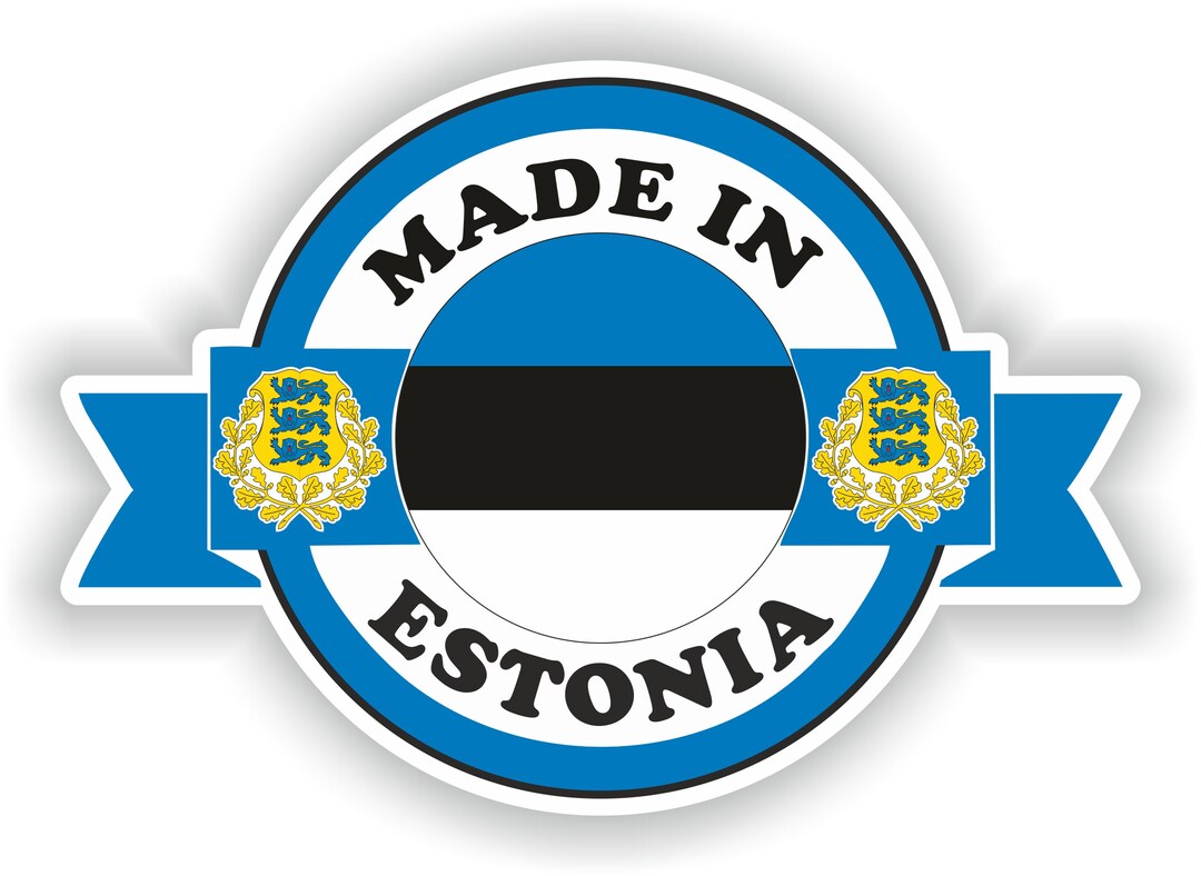 Estonia Made In, Sticker Flag for Laptop Book Fridge Water Bottle ...