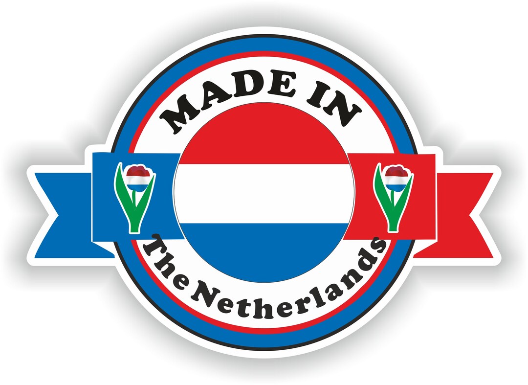 Netherlands Made In, Sticker Flag for Laptop Book Fridge Water Bottle ...