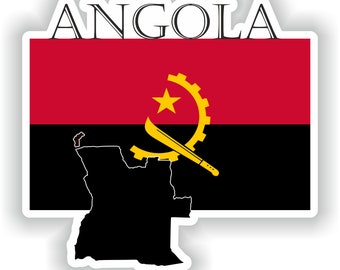 Angola Map Flag SVG, Map of Angola With the Angolan National Flag ...