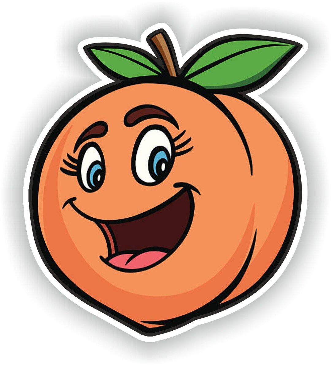 Peach Fruit Sticker for Laptop Book Fridge Guitar Motorcycle Helmet ...