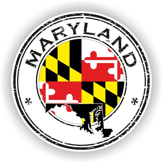 Maryland Seal Sticker Round Flag for Laptop Book Fridge Guitar | Etsy