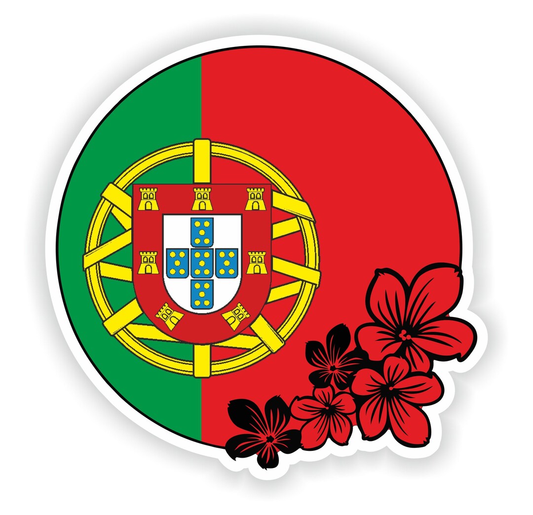 Portugal Sticker Round Flag for Laptop Book Fridge Guitar Motorcycle ...