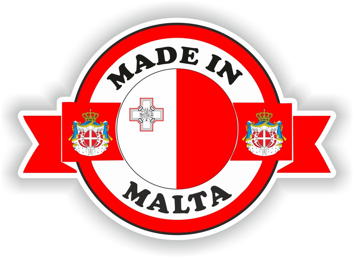 Malta Made In, Sticker Flag for Laptop Book Fridge Water Bottle ...