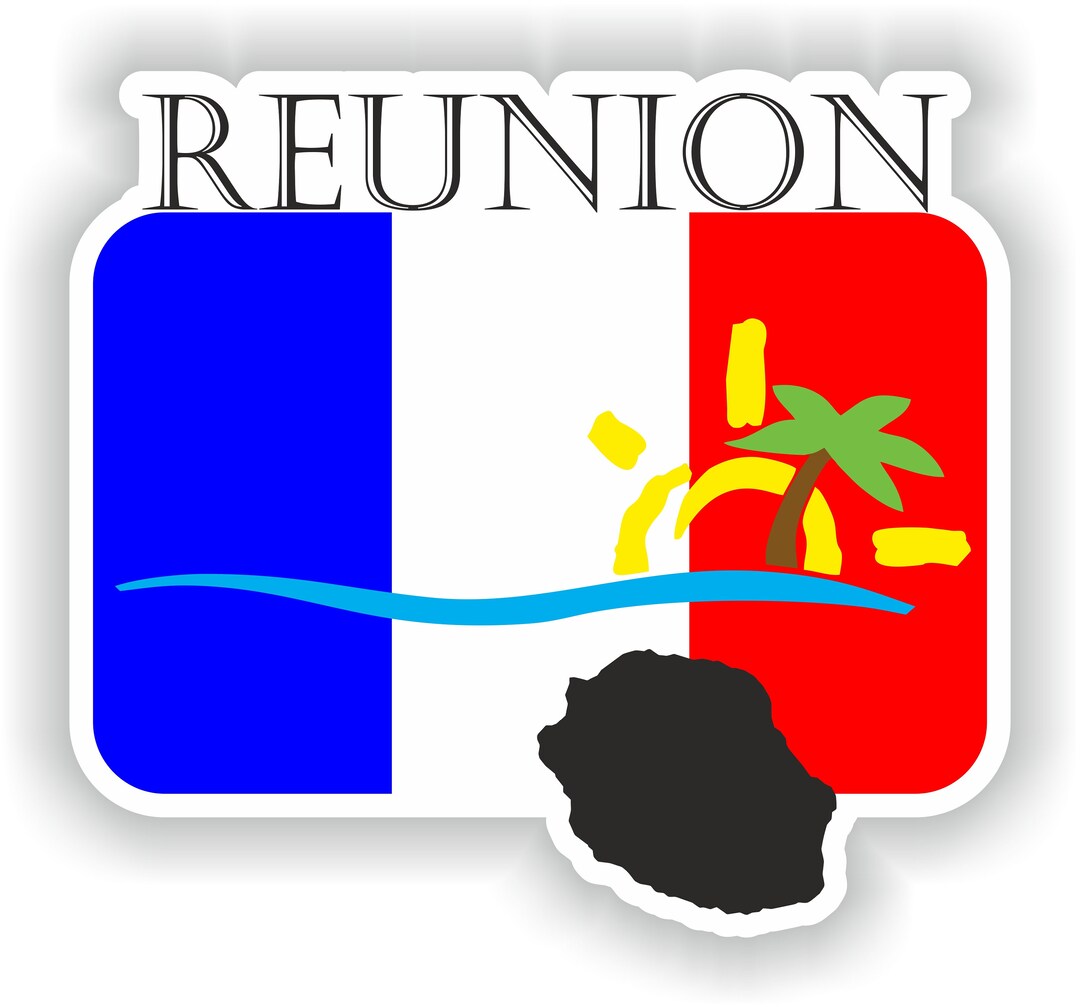Reunion Sticker Flag MF for Laptop Book Fridge Guitar Motorcycle Helmet ...