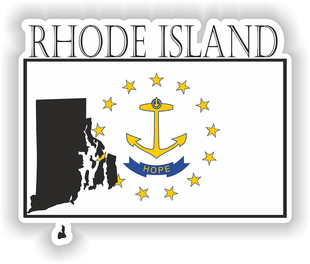 Rhode Island Sticker Flag MF for Laptop Book Fridge Guitar Motorcycle ...