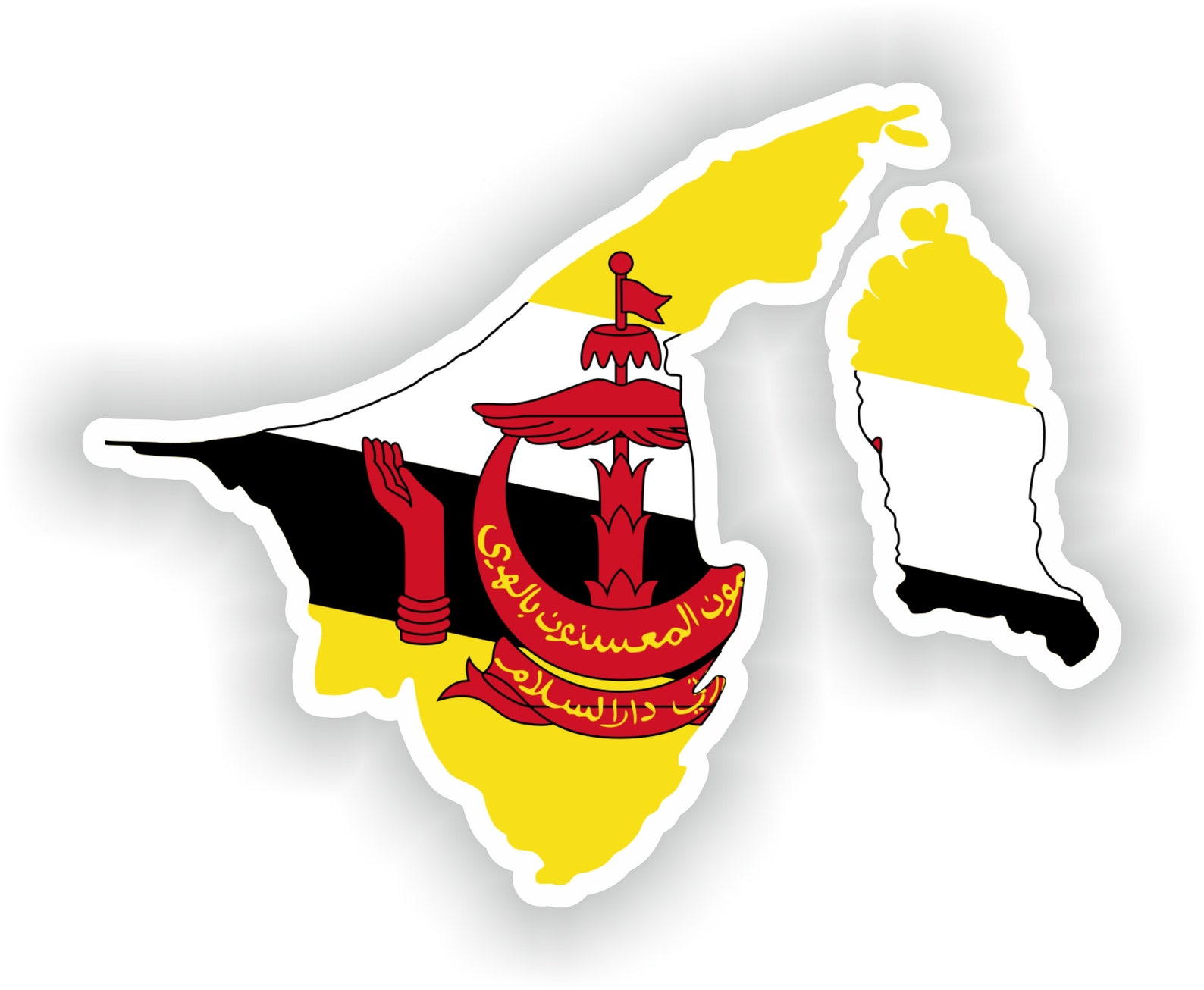 Brunei Map Flag Silhouette Sticker for Laptop Book Fridge - Etsy