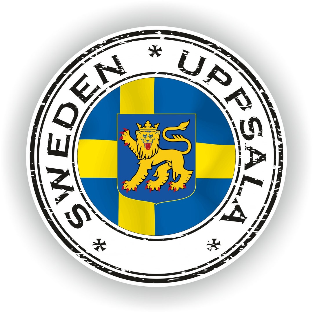 Sweden Uppsala Seal Sticker Round Flag for Laptop Book Fridge Guitar ...