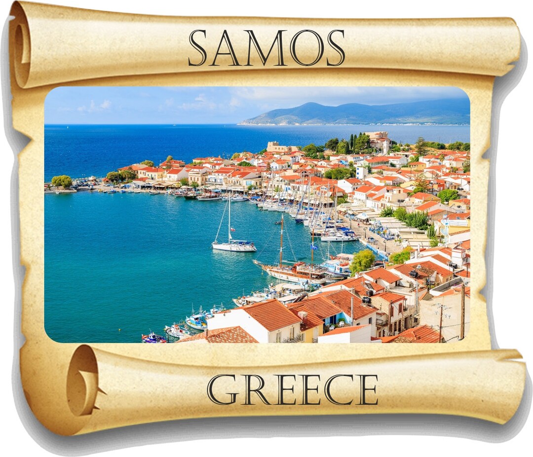 Samos Greece Papyrus Sticker for Laptop Book Fridge Guitar Motorcycle ...