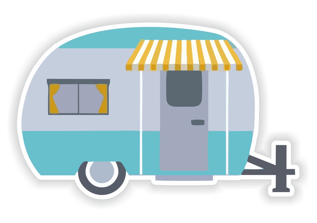 Caravan Mobile Home Sticker for Bumper Car Van Truck Motorcycle Helmet ...