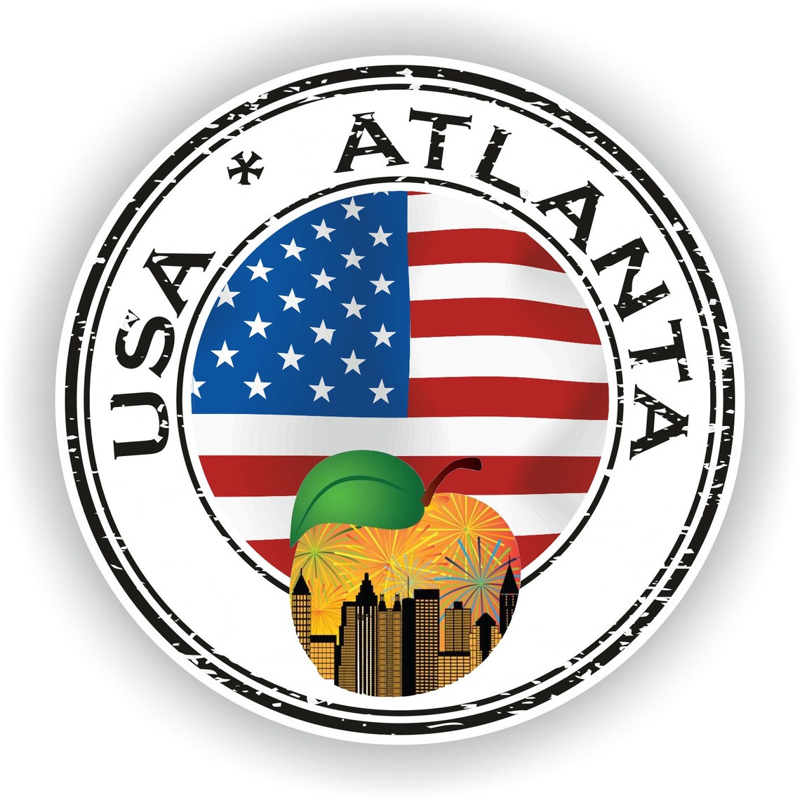 Atlanta Seal Sticker Round Flag for Laptop Book Fridge Guitar | Etsy