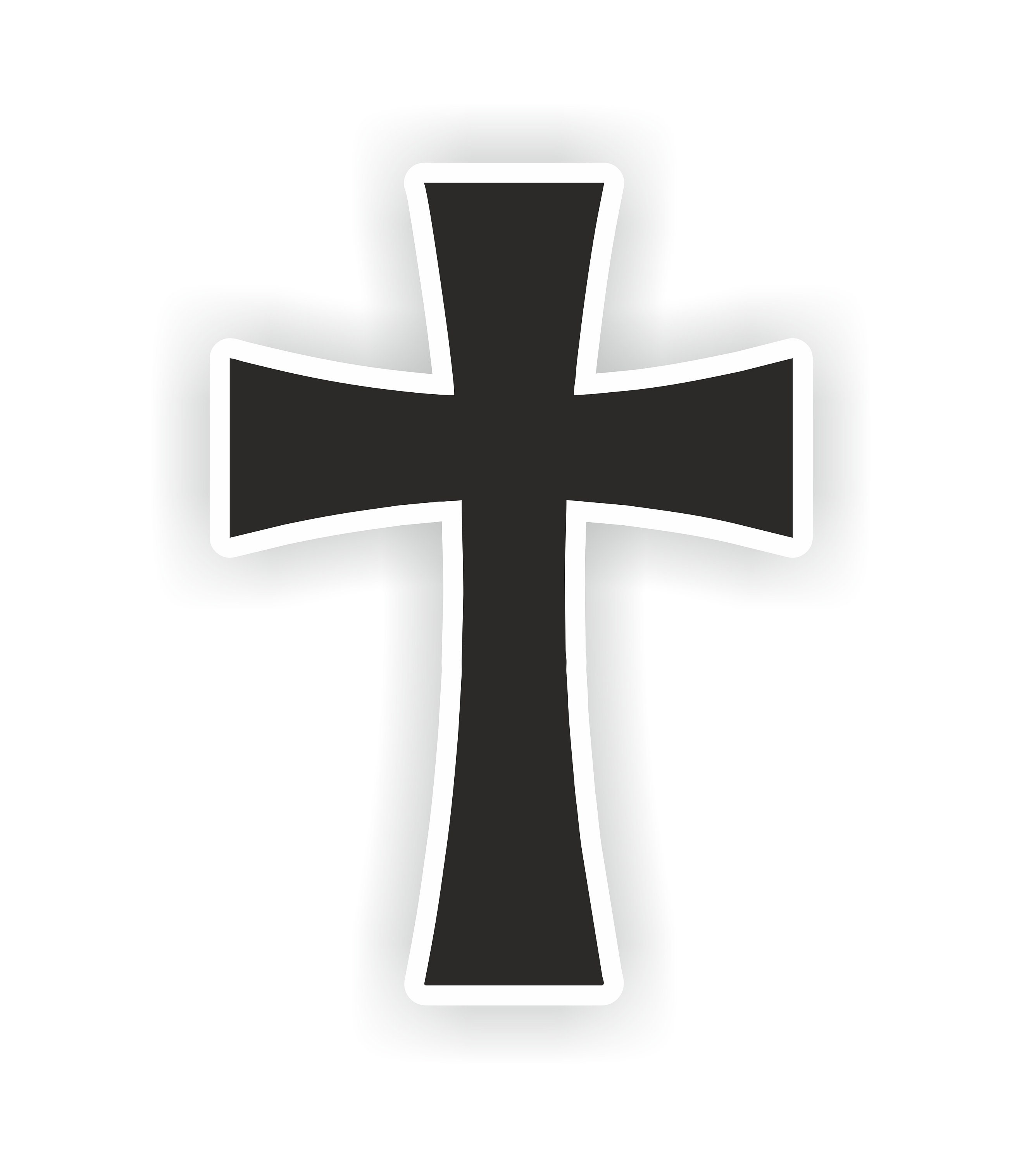 Cross Black Christianity Religion Emblem Sticker for Laptop Book Fridge ...