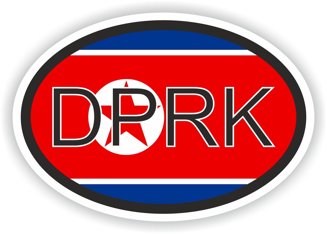 North Korea Country Code Oval Sticker With Flag for Bumper - Etsy UK