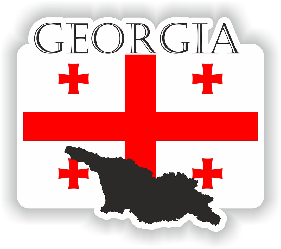 Georgia Sticker Flag MF for Laptop Book Fridge Guitar Motorcycle Helmet ...