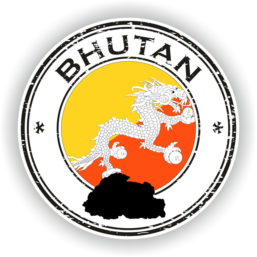 Bhutan Seal Sticker Round Flag for Laptop Book Fridge Guitar Motorcycle ...